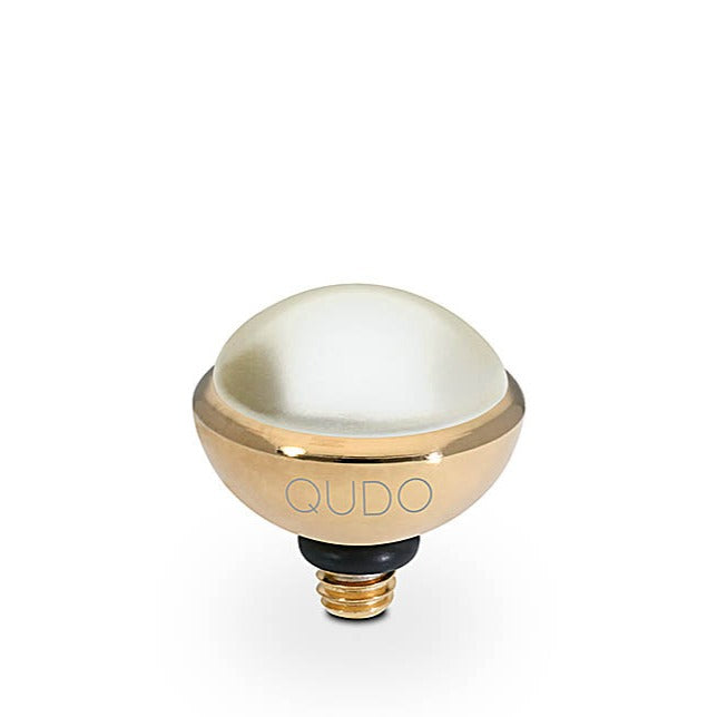 Qudo 10mm Cream Pearl Bottone in Yellow Gold – Cherry Soda Jewellery